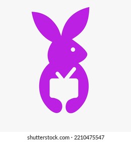 Rabbit Tv Logo Negative Space Concept Stock Vector (Royalty Free ...
