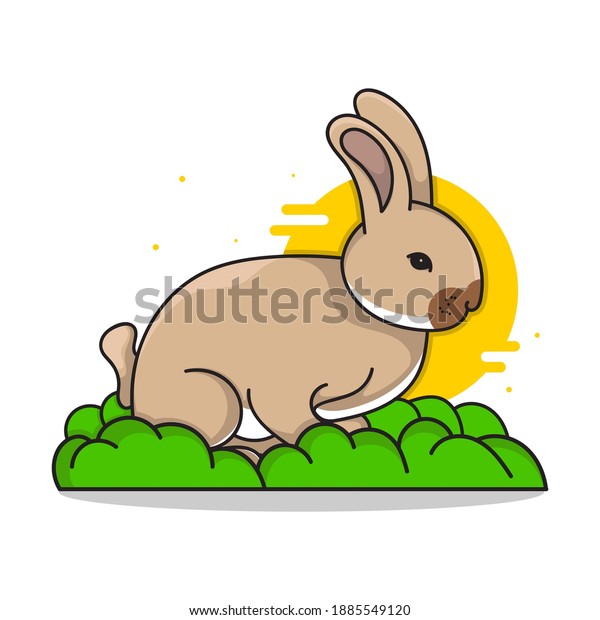 Rabbit Vector Illustration Animal Flat Cartoon Stock Vector (Royalty ...