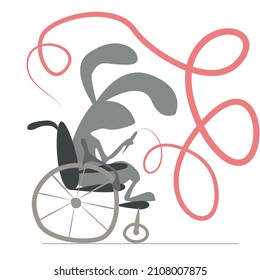 Rabbit Wheelchair Stock Vector (Royalty Free) 2108007875 | Shutterstock