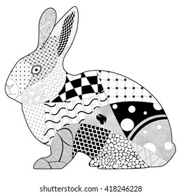 Rabbit Zentangle Stock Vector (Royalty Free) 418246228 | Shutterstock