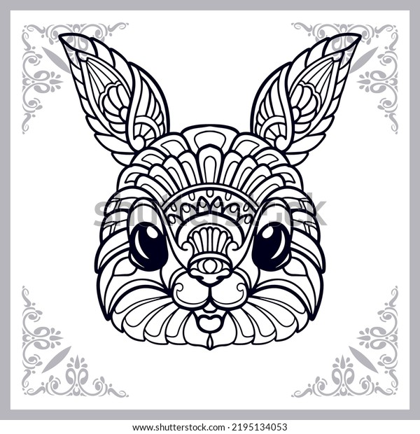 Rabbit Zentangle Arts Isolated On White Stock Vector (Royalty Free ...