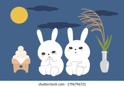 Rabbits Praying On Moon Stock Vector (Royalty Free) 1796796721 ...