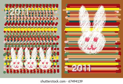 Rabbits Stripes Background Stock Vector (Royalty Free) 67494139 ...