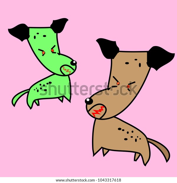 Rabies Dog Cartoon Card Brochure Stock Vector (Royalty Free) 1043317618 ...