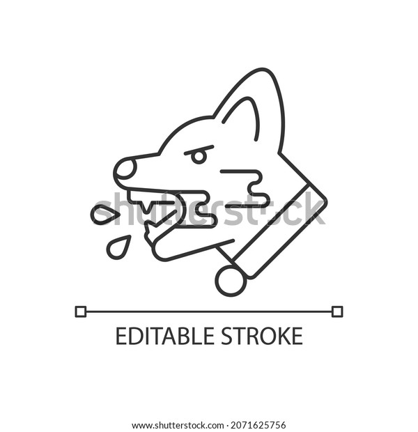 Rabies Linear Icon Viral Pet Disease Stock Vector (Royalty Free ...