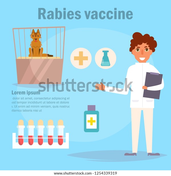 Vektor Stok Rabies Vaccine Vector Cartoon Isolated Art (Tanpa Royalti ...