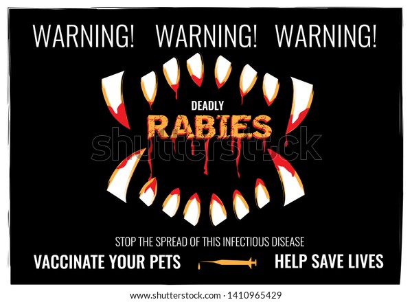 Rabies Warning Poster Vaccinate Your Pets Stock Vector (Royalty Free ...