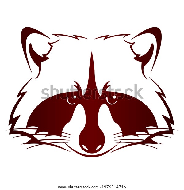 Raccoon Face Vector Illustration Raccoon Head Stock Vector (Royalty ...