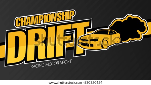 Race Car Driftingvector Flat Banner Stock Vector (Royalty Free) 530320624
