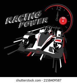 Race Car On Black Background Racing Stock Vector (Royalty Free ...