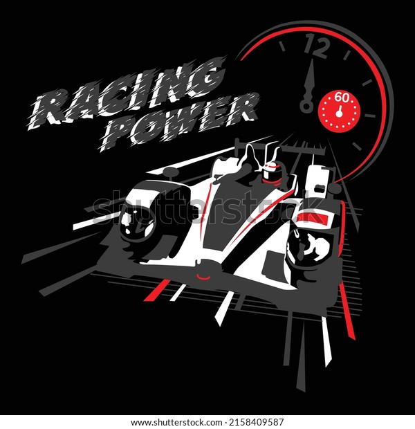 Race Car On Black Background Racing Stock Vector (Royalty Free ...