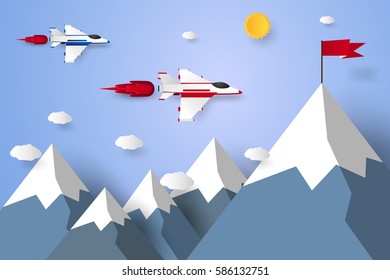 Race Concept Jet Plane Flying Sky Stock Vector (Royalty Free) 586132751 ...