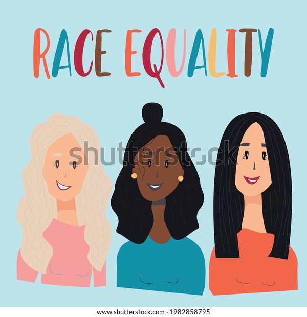 Race Equality Vector Illustration Three Different Stock Vector (Royalty ...