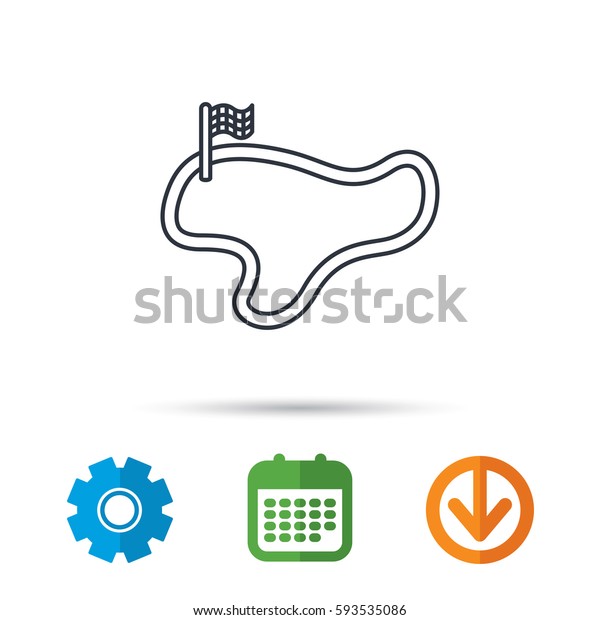 Race Track Lap Icon Finish Flag Stock Vector (Royalty Free) 593535086 ...