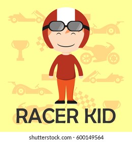 Racer Kid Illustration Stock Vector (Royalty Free) 600149564 | Shutterstock