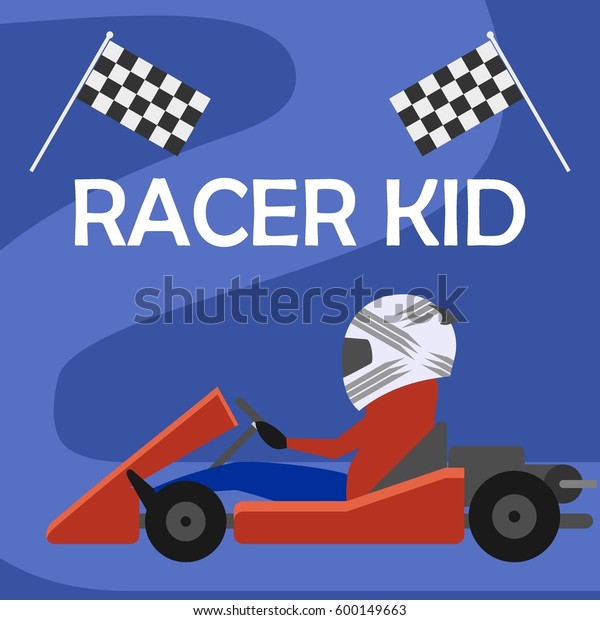 Racer Kid Illustration Stock Vector (Royalty Free) 600149663