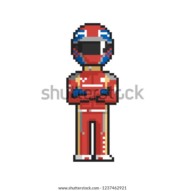 Racer Pixel Art On White Background Stock Vector (Royalty Free ...