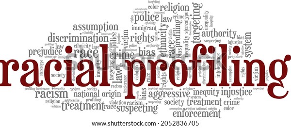 Racial Profiling Vector Illustration Word Cloud Stock Vector (Royalty ...