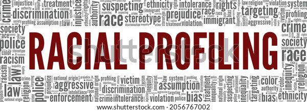 Racial Profiling Vector Illustration Word Cloud Stock Vector (Royalty ...
