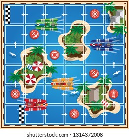 Racing Boats Board Game Vector Illustration Stock Vector (Royalty Free ...
