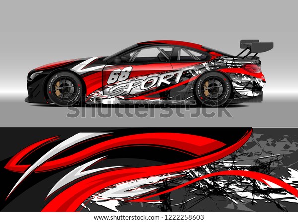 Racing Car Decal Graphic Vector Wrap Stock Vector (Royalty Free) 1222258603
