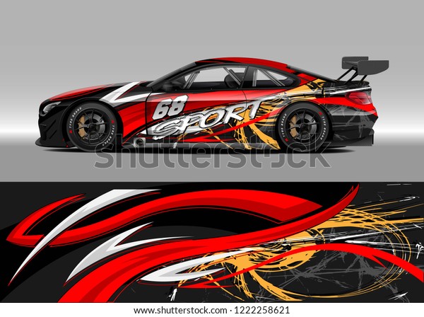Racing Car Decal Graphic Vector Wrap Stock Vector (Royalty Free ...