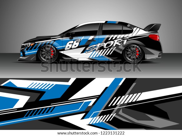Racing Car Decal Graphic Vector Wrap Stock Vector (Royalty Free ...