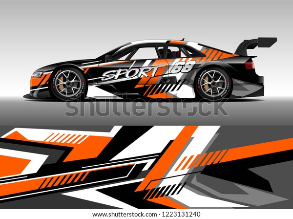 Racing Car Decal Graphic Vector Wrap Stock Vector (Royalty Free) 1223131240