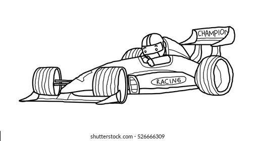 Racing Car Doodle: เวกเตอร์สต็อก (ปลอดค่าลิขสิทธิ์) 526666309 ...