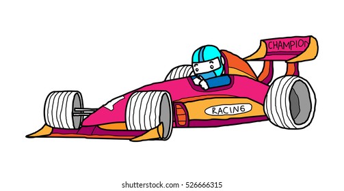 Racing Car Doodle Stock Vector (Royalty Free) 526666315 | Shutterstock