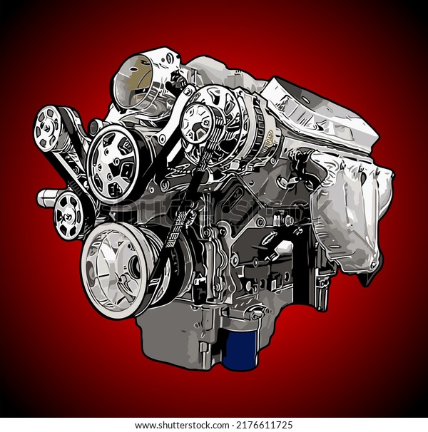 plantilla vectorial del motor de coches: vector de stock (libre de ...