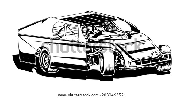 Racing Car Isolated On White Background Stock Vector (Royalty Free ...