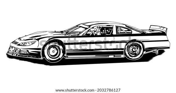 Racing Car Isolated On White Background Stock Vector (Royalty Free ...