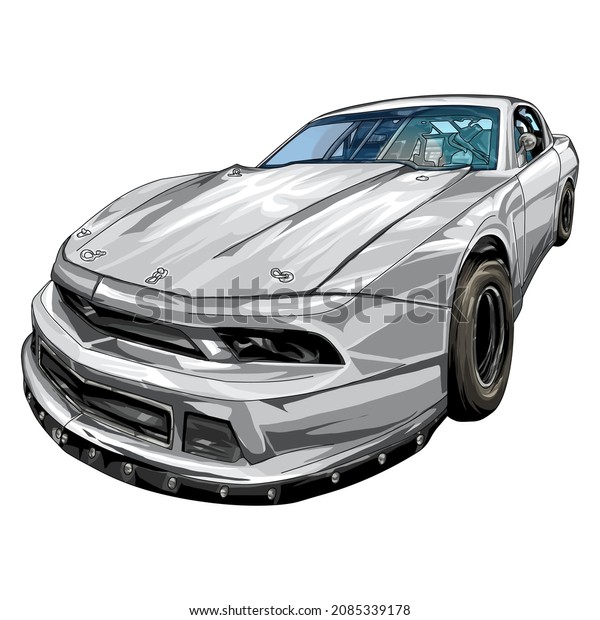 Racing Car Isolated On White Background Stock Vector (Royalty Free ...