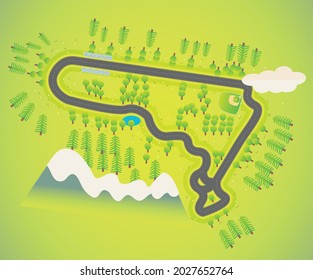 Racing Car Map Course Highway Stock Vector (Royalty Free) 2027652764 ...
