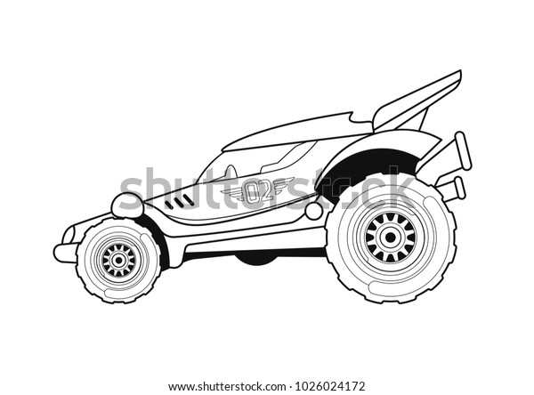 Racing Car Side View Coloring Book Stock Vector (Royalty Free ...