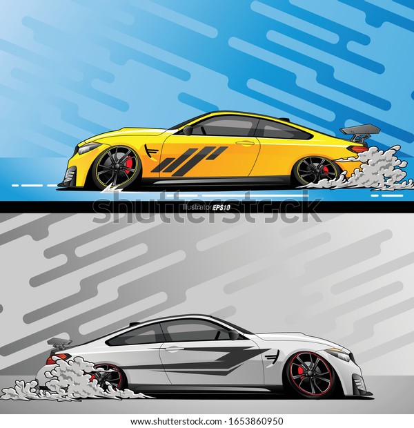Racing Car Smoke Illustration Vector Stock Vector (Royalty Free ...