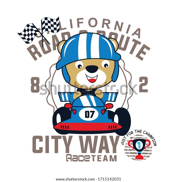 racing car speed cartoon vector