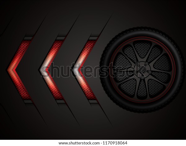 Racing Car Wheel On Red Background: vector de stock (libre de regalías ...