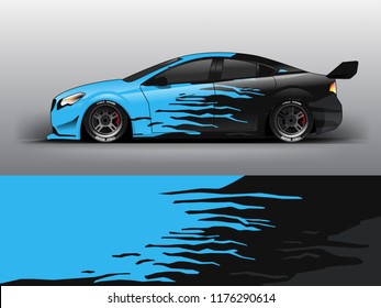 Racing Car Wrap Blue Abstract Strip Stock Vector (Royalty Free ...
