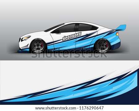 Racing Car Wrap Blue Abstract Strip Stock Vector (Royalty Free ...