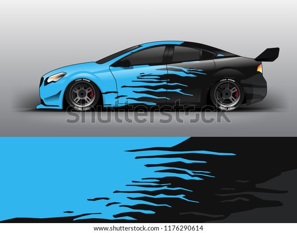 Racing Car Wrap Blue Abstract Strip Stock Vector (Royalty Free ...