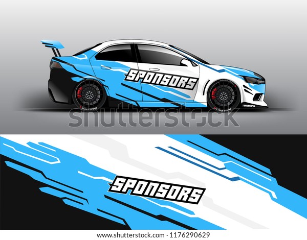 Racing Car Wrap Blue Abstract Strip Stock Vector (Royalty Free ...