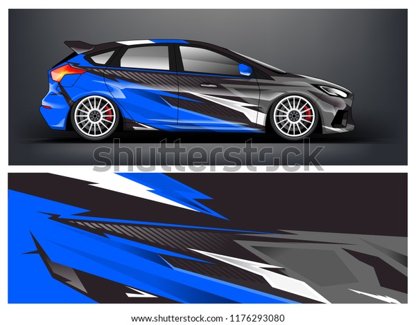 Racing Car Wrap Blue Abstract Strip Stock Vector (Royalty Free ...