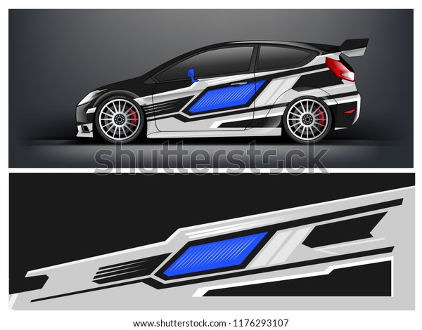Racing Car Wrap Blue Abstract Strip Stock Vector (Royalty Free ...