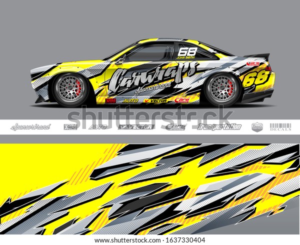 Racing Car Wrap Decal Graphic Vector Stock Vector (Royalty Free ...