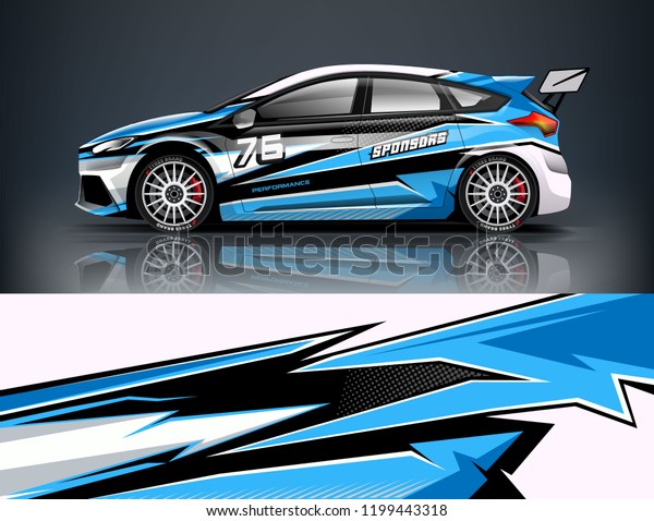 Racing Car Wrap Design Sedan Hatchback Stock Vector (Royalty Free ...
