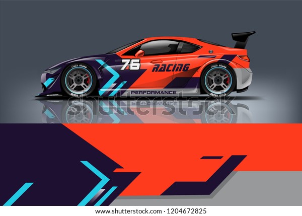 Racing car wrap design. sedan hatchback and sport car wrap design ...
