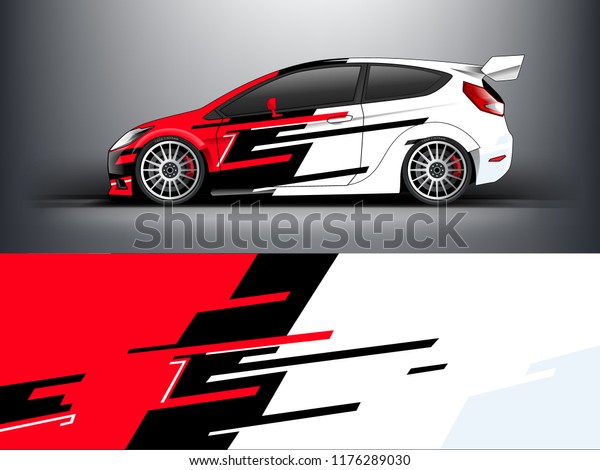 Racing Car Wrap Red Abstract Strip Stock Vector (Royalty Free) 1176289030