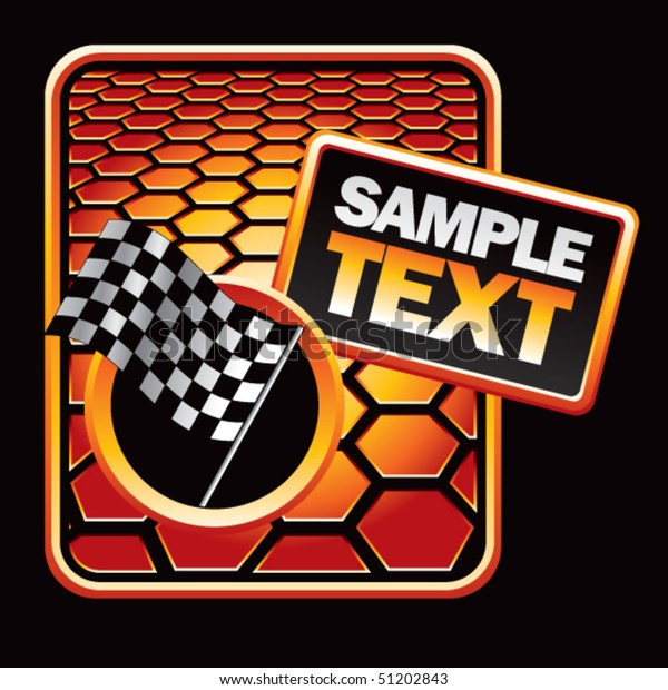 Racing Checkered Flag Orange Hexagon Ad Stock Vector (Royalty Free ...